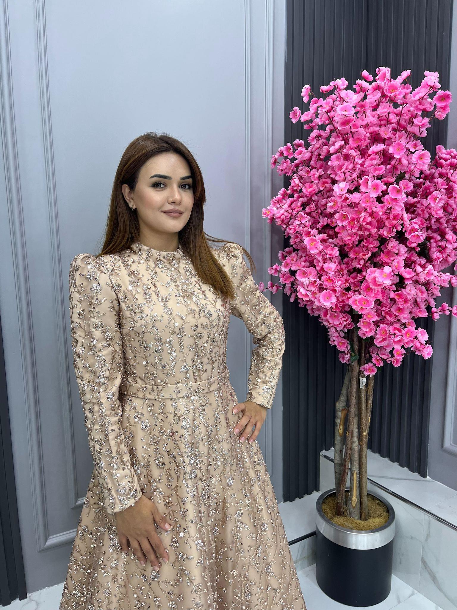 Canan Model Abiye Krem | Gizem Butik